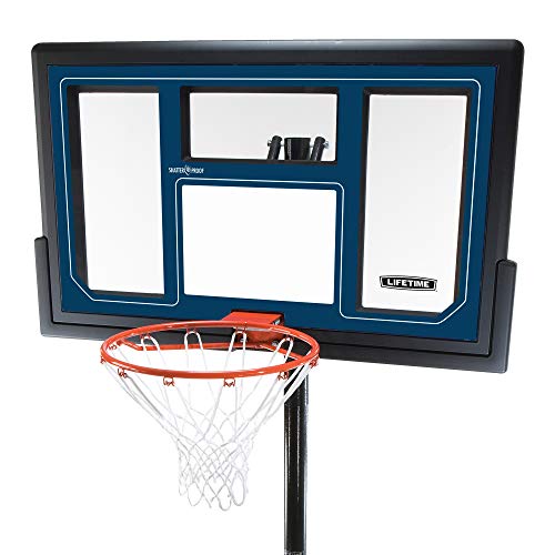 Lifetime 1529 Courtside Height Adjustable Portable Basketball System, 50 Inch, Black/Red/Blue, Standard & Wilson Sporting Goods Wilson NCAA Final Four Edition Basketball, Official - 29.5"