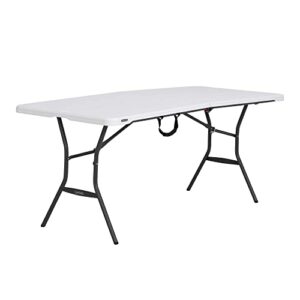 lifetime 6-foot fold in half table, white granite