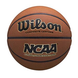 Lifetime 71281 In Ground Power Lift Basketball System, 52 Inch Shatterproof Backboard & Wilson Sporting Goods Wilson NCAA Final Four Edition Basketball, Official - 29.5",WTB1233