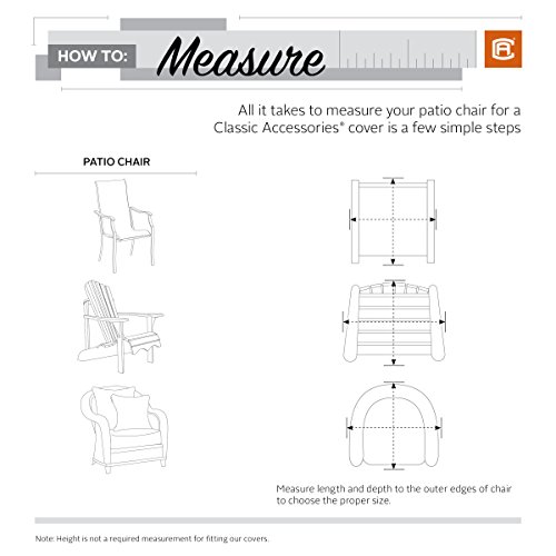 Lifetime Faux Wood Adirondack Chair, Brown with Classic Accessories Veranda Adirondack Patio Chair Cover - Durable and Water Resistant Outdoor Chair Cover, Standard