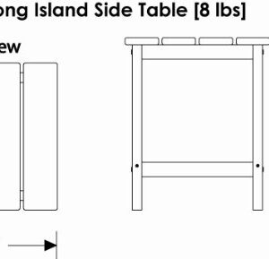 Lifetime 60253 Outdoor Convertible Bench, 55 Inch, Harbor Gray & POLYWOOD ECT18GY Long Island Side Table, 18-Inch, Slate Grey