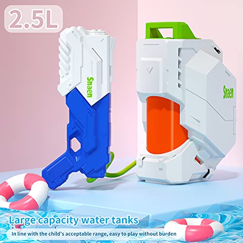 SNAEN Water Blaster with 2.5L High Capacity Backpack Tank Which has Adjustable Straps, Shooting for 30 feet, Space Weapon Toy for Summer Outdoor Activities Suitable for Boys and Girls 3 Years and Over