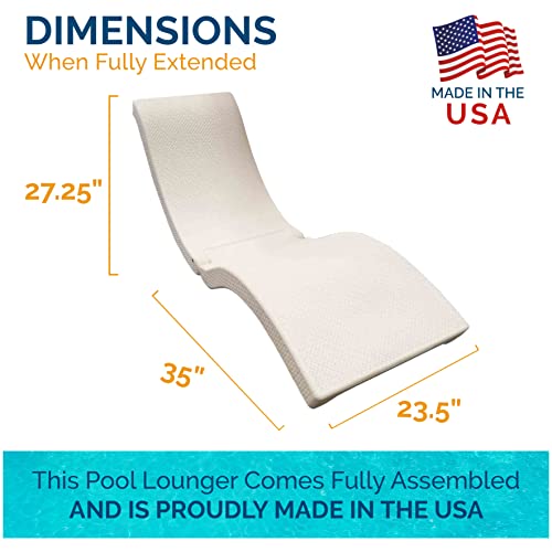 SwimWays Terra Sol Sonoma 2-in-1 Pool Float and Patio Chaise Lounge Chair, White