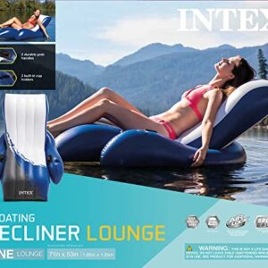 Intex Floating Recliner Inflatable Lounge, 71in X 53in, Multicolor