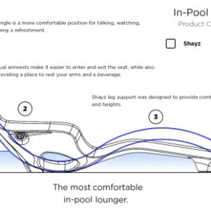 Tenjam Shayz in Pool Lounge Chairs for Sun Shelf Set of Two, Pool Chairs and Lounger for in Pool Tanning Ledge with Custom Designed Risers That Support up to 17" of Water Depth (Custom Colors)