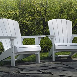 Keter 2 Pack Alpine Adirondack Resin Outdoor Furniture Patio Chairs with Cup Holder-Perfect for Beach, Pool, and Fire Pit Seating, White