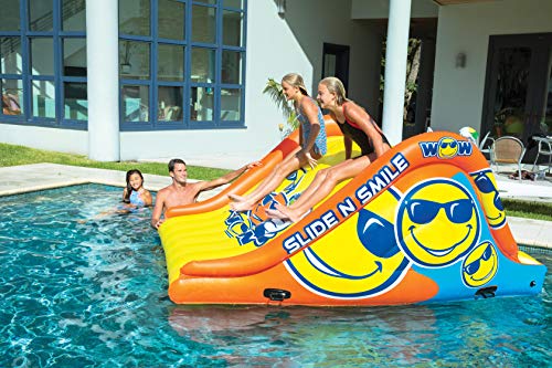 Wow Sports Slide N Smile Slide with 2 Lanes, Giant Floating Water Slide for Adults and Kids