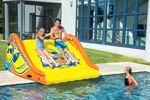 Wow Sports Slide N Smile Slide with 2 Lanes, Giant Floating Water Slide for Adults and Kids