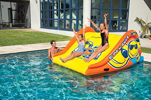 Wow Sports Slide N Smile Slide with 2 Lanes, Giant Floating Water Slide for Adults and Kids