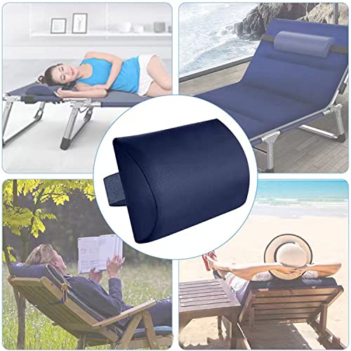 Ostlttyn Zero Gravity Chair Replacement Pillow Headrest with Elastic Band, Universal Soft Removable Padded Cushion Head Pillow for Zero Gravity Lounge Chair, Folding Patio Lawn Recliner Chair, Blue