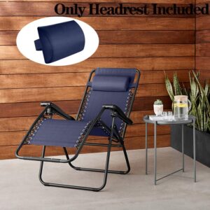 Ostlttyn Zero Gravity Chair Replacement Pillow Headrest with Elastic Band, Universal Soft Removable Padded Cushion Head Pillow for Zero Gravity Lounge Chair, Folding Patio Lawn Recliner Chair, Blue