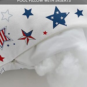 Prime Leader Recliner Head Pillow Ledge Loungers Chair Pillows with Insert American Flag Stars 4Th of July Independence Day Lumbar Pillow with Adjustable Strap Outdoor Waterproof Patio Pillows, 2 PCS