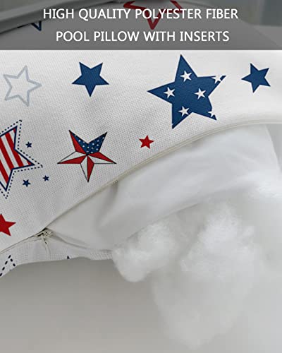 Prime Leader Recliner Head Pillow Ledge Loungers Chair Pillows with Insert American Flag Stars 4Th of July Independence Day Lumbar Pillow with Adjustable Strap Outdoor Waterproof Patio Pillows, 2 PCS