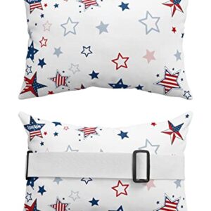 Prime Leader Recliner Head Pillow Ledge Loungers Chair Pillows with Insert American Flag Stars 4Th of July Independence Day Lumbar Pillow with Adjustable Strap Outdoor Waterproof Patio Pillows, 2 PCS