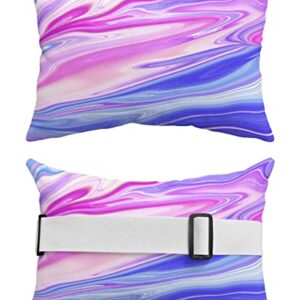 Recliner Head Pillow Ledge Loungers Chair Pillows with Insert Modern Abstract Ink Paint Ripples Fluid Watercolor Lumbar Pillow with Adjustable Strap Patio Garden Cushion for Sofa Bench Couch, 2 PCS