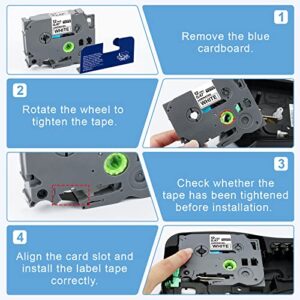 10 Pack Compatible Label Tape Replacement for Brother TZe-231 TZ231 Label Tape 12mm 0.47 Laminated White TZe Label Tape, for PTouch PTD220 PTD210 PTH110 PT-2040C PTD400AD PTD600 PTD450 Label Maker