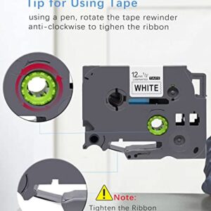 Aitaperste Compatible Tape Replacement for Brother TZe-231 TZe TZ Tape 12mm 0.47 Laminated White Compatible with Ptouch Label Maker PT-H110 PT-D210 PT-1290 PT-D600 PT-P700 PT-D450, 26.2 Feet, 4 Pack