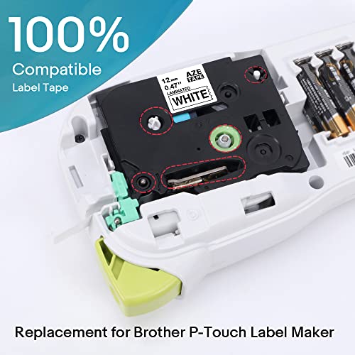 Label Tape Replacement for Brother - 5 Pack P Touch Label Tape Compatible with Brother TZe-231 TZ-231 Laminated, Black on White 12mm 0.47", for PT-D200 PT-D210 PT-D400 PT-H100 PT-1230PC Label Makers