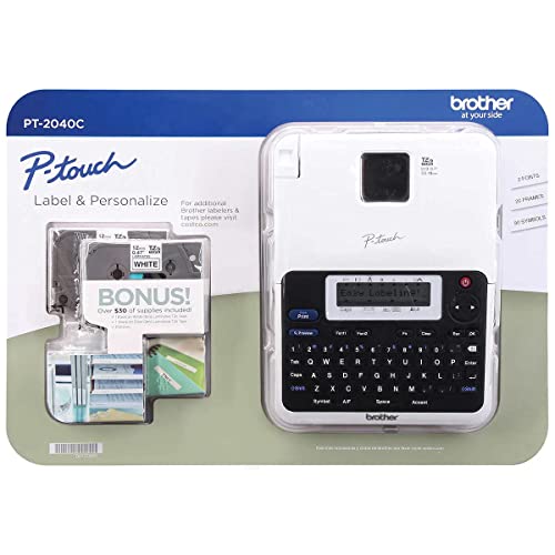 Brother P-Touch Monochrome Label Maker PT-2040C with Additional Two Tapes (TZe-131, TZe-231)