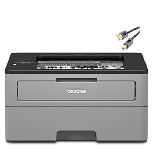 brother l-2325dw series compact monochrome laser printer i wireless i mobile printing i auto 2-sided printing i print up to 26 pages/min i 250-sheet/tray i 1-line lcd display + printer cable