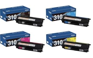 brother tn-310bk tn-310c tn-310m tn-310y dcp-9050 9055 9270 hl-4140 4570 mfc-9460 9560 9970 toner cartridge set (black cyan magenta yellow, 4-pack) in retail packaging