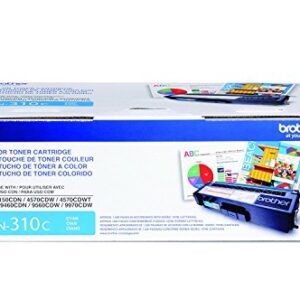 Brother TN-310BK TN-310C TN-310M TN-310Y DCP-9050 9055 9270 HL-4140 4570 MFC-9460 9560 9970 Toner Cartridge Set (Black Cyan Magenta Yellow, 4-Pack) in Retail Packaging