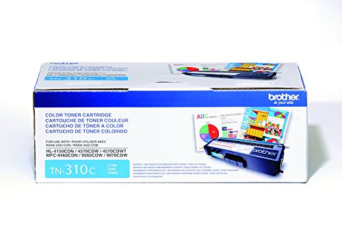 Brother TN-310BK TN-310C TN-310M TN-310Y DCP-9050 9055 9270 HL-4140 4570 MFC-9460 9560 9970 Toner Cartridge Set (Black Cyan Magenta Yellow, 4-Pack) in Retail Packaging