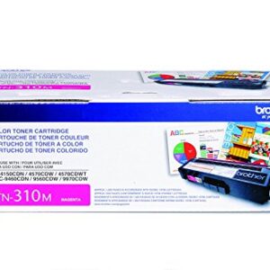 Brother TN-310BK TN-310C TN-310M TN-310Y DCP-9050 9055 9270 HL-4140 4570 MFC-9460 9560 9970 Toner Cartridge Set (Black Cyan Magenta Yellow, 4-Pack) in Retail Packaging