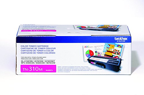 Brother TN-310BK TN-310C TN-310M TN-310Y DCP-9050 9055 9270 HL-4140 4570 MFC-9460 9560 9970 Toner Cartridge Set (Black Cyan Magenta Yellow, 4-Pack) in Retail Packaging