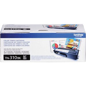 Brother TN-310BK TN-310C TN-310M TN-310Y DCP-9050 9055 9270 HL-4140 4570 MFC-9460 9560 9970 Toner Cartridge Set (Black Cyan Magenta Yellow, 4-Pack) in Retail Packaging