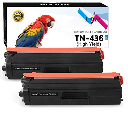 Leize Compatible Brother TN-436 TN436 Toner Cartridge Replacement for TN436BK High Yield use for Brother MFC-L8900CDW HL-L8360CDW MFC-L8610CDW HL-L8260CDW Printer (Black 2-Pack)