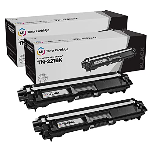 LD Products Compatible Toner Cartridge Replacement for Brother TN-221 TN221BK (Black, 2-Pack) for DCP-9020CDN, HL-3140CW, HL-3150CDN, HL-3170CDW, HL-3180CDW, MFC-9130CW, MFC-9330CDW, MFC-9340CDW