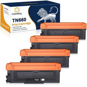 colorking compatible toner cartridge replacement for brother tn660 tn-660 tn630 tn-630 for brother mfc-l2700dw hl-l2380dw hl-l2300d hl-l2320d dcp-l2540dw mfc-l2740dw printer (4 high yield black)