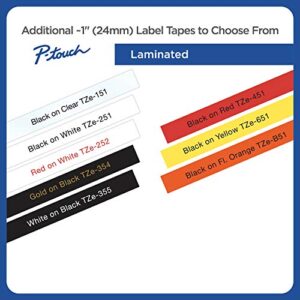 Brother P-touch TZe-M251 Black Print on Premium Matte White Laminated Tape 24mm (0.94”) wide x 8m (26.2’) long