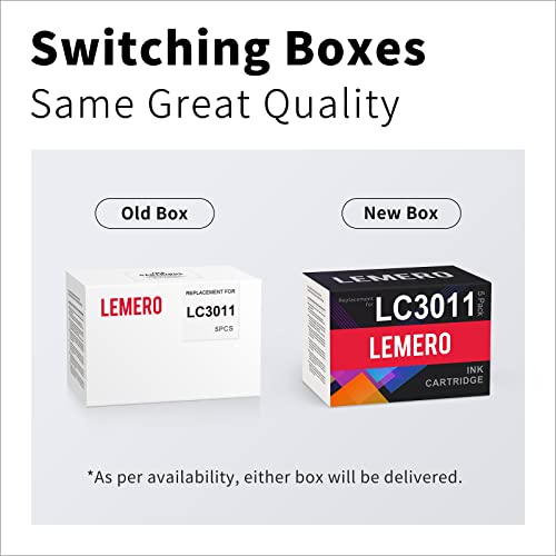 LEMERO LC3011 Compatible Ink Cartridges Replacement for Brother LC3011 LC 3011 for Brother MFC-J895DW MFC-J497DW MFC-J491DW MFC-J690DW (2 Black, 1 Cyan, 1 Magenta, 1 Yellow, 5 Pack)