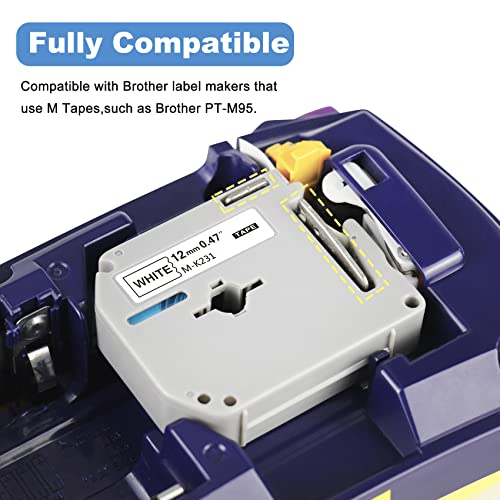 BOYEEZON for Brother PT-65 Label Maker Tape Refills MK-231S