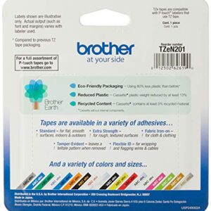 Brother Genuine P-touch TZE-N201 Tape, 9/64" (0.13") Wide Super-Narrow Non-Laminated Tape, Black on White, Recommended for Home and Indoor Use, 0.13" x 26.2' (3.5mm x 8M), Single-Pack, TZEN201