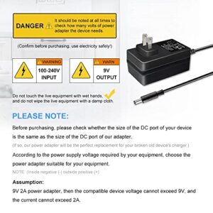 9V AC DC Adapter for Brother P-Touch PT-D210 PT-D200 PT-12 PTH110 Label Maker Replacement AD-24 AD-24ES Charger Power Supply Cord Wall Plug Adapter (6ft Cable)