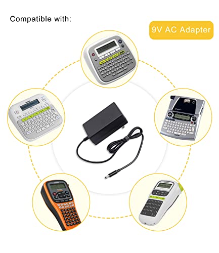 9V AC DC Adapter for Brother P-Touch PT-D210 PT-D200 PT-12 PTH110 Label Maker Replacement AD-24 AD-24ES Charger Power Supply Cord Wall Plug Adapter (6ft Cable)