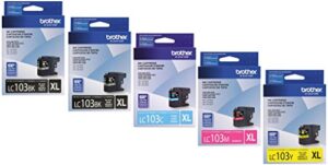 brother lc103 printer high yield cartridge ink (2-black-1-cyan-magenta-yellow)