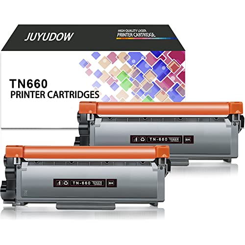 Juyudow Compatible TN-660 Toner Cartridge Replacement for Brother TN660 TN630 TN-630 High Yield for HL-L2300D HL-L2380DW HL-L2320D DCP-L2540DW MFC-L2700DW MFC-L2685DW Printer (2 Packs, Black)