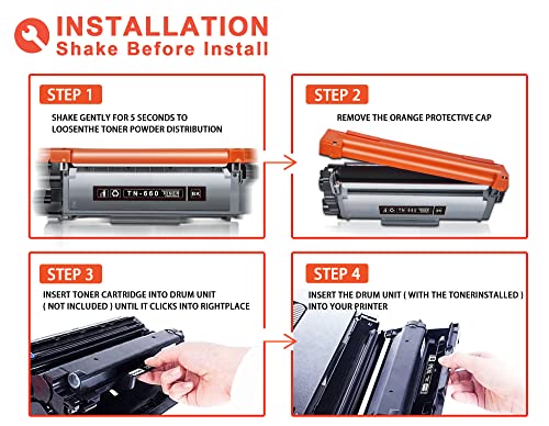 Juyudow Compatible TN-660 Toner Cartridge Replacement for Brother TN660 TN630 TN-630 High Yield for HL-L2300D HL-L2380DW HL-L2320D DCP-L2540DW MFC-L2700DW MFC-L2685DW Printer (2 Packs, Black)