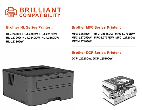 Juyudow Compatible TN-660 Toner Cartridge Replacement for Brother TN660 TN630 TN-630 High Yield for HL-L2300D HL-L2380DW HL-L2320D DCP-L2540DW MFC-L2700DW MFC-L2685DW Printer (2 Packs, Black)