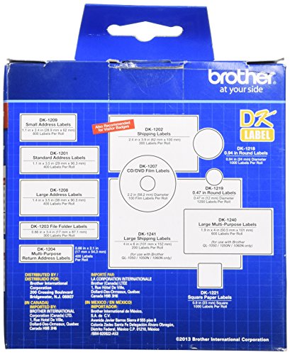 Brother Genuine DK-2210 Continuous Length Black on White Paper Tape for Brother QL Label Printers, 1.1" x 100' (29mm x 30.4M), 1 Roll per Box, DK2210