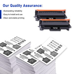 TN730 TN-730 TN 730 Toner: 2 Pack High Yield Black Compatible Toner Cartridge Replacement for Brother MFC-L2710DW HL-L2395DW DCP-L2550DW HL-L2350DW MFC-L2750DW HL-L2395DW Printer Ink