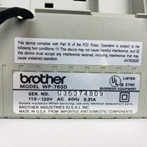 Brother Model WP-760D Word Processor Gray Electric Typewriter