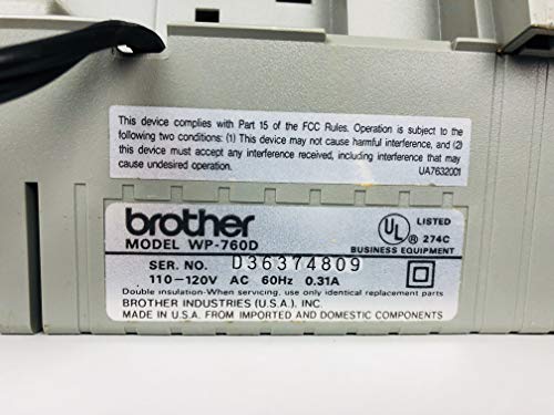 Brother Model WP-760D Word Processor Gray Electric Typewriter