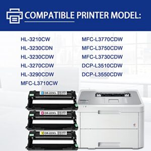 BERYINK Compatible DR223CL DR223-CL DR223 DR-223 High-Yield Drum Unit Replacement for Brother MFC-L3750CDW MFC-L3730CDW HL-3230CDW HL-3270CDW DCP-L3510CDW DCP-L3550CDW Printer (3-Pack,1C+1M+1Y)