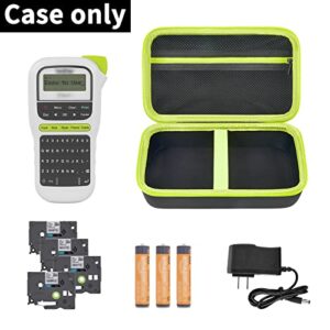 Case Compatible with Brother for P-Touch PTH110/ PRTH110/ Pro PT-H111/ PTE110 Portable Label Maker, Storage Holder Carrying Organizer for 4 Label Tapes, AC adapter, Charging Cables, Batteries (Box Only) -Black