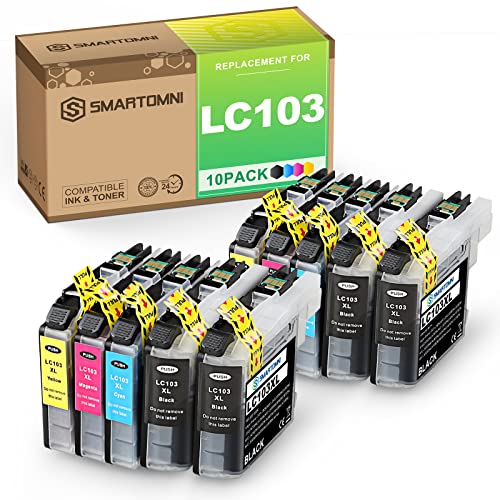 S SMARTOMNI Compatible LC103 Ink Cartridges Replacement for Brother LC103 XL for Brother MFC-J870DW MFC-J450DW MFC-J6920DW MFC-J470DW DCP-J152W MFC-J4310 MFC-6720DW Printer 10-Pack Color Set